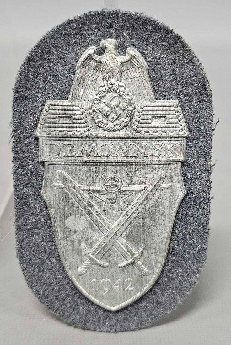 Wwii 1942 German Demjansk Arm Shield Auction