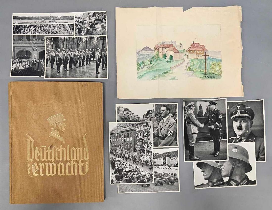Nazi German Era Germany Awake Cigarette Stamp Album Book Deutschland ...