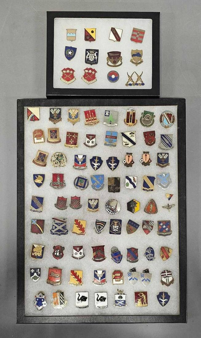 Two Cases Full Of 84 Post Wwii Di's Distinctive Insignia Auction