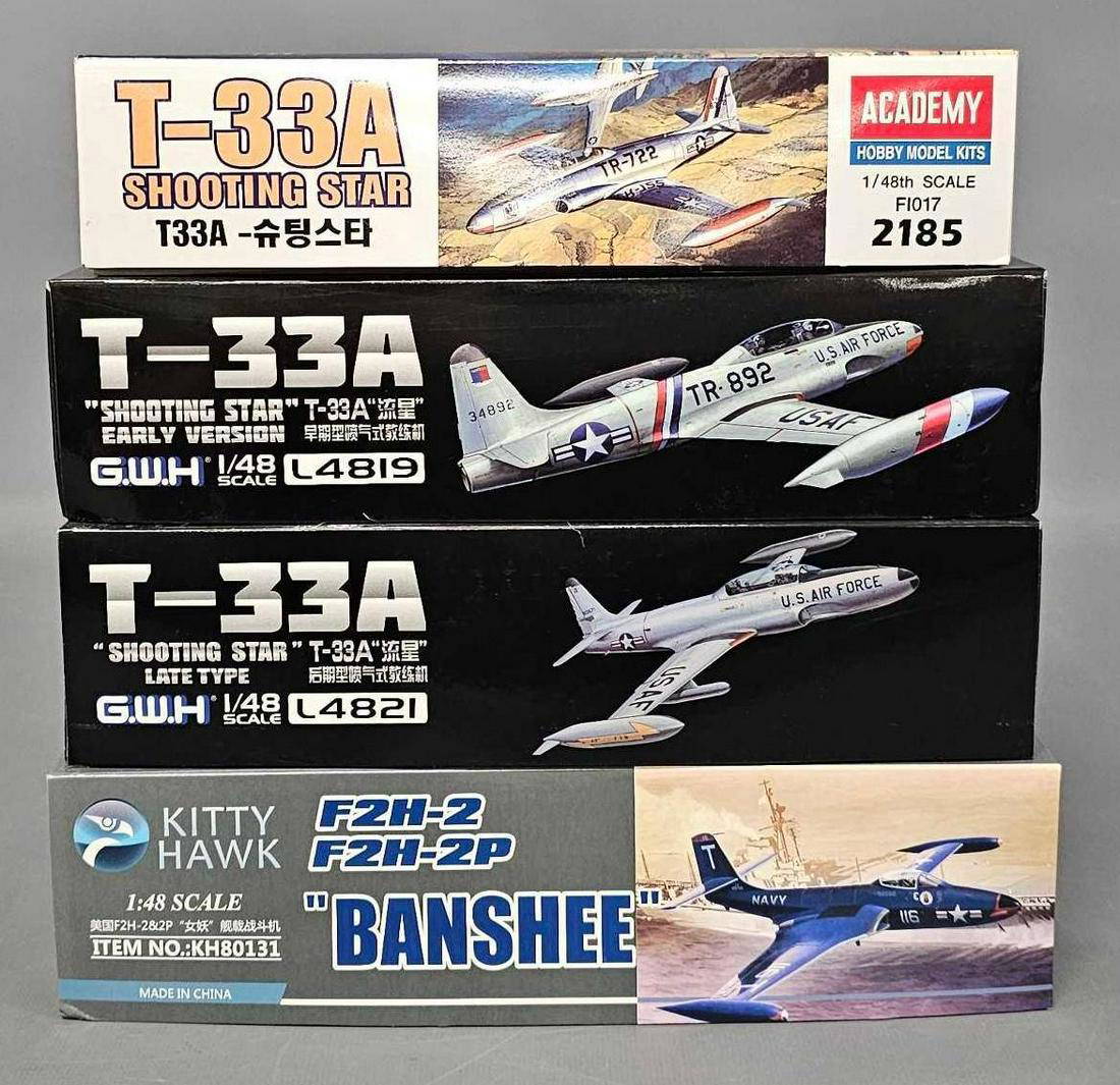 Four 1/48 Scale Jet Fighter Plastic Model Kits In Original Boxes Auction