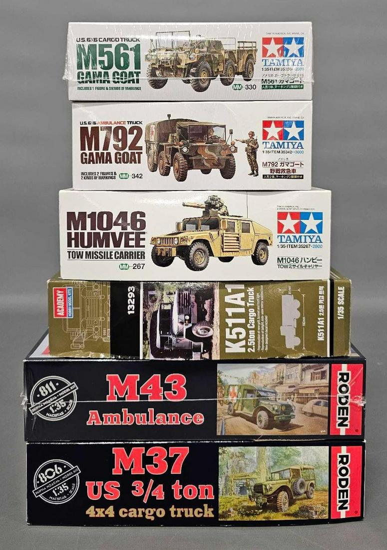 Six Unbuilt 1/35 Scale Military Vehicle Plastic Model Kits Auction