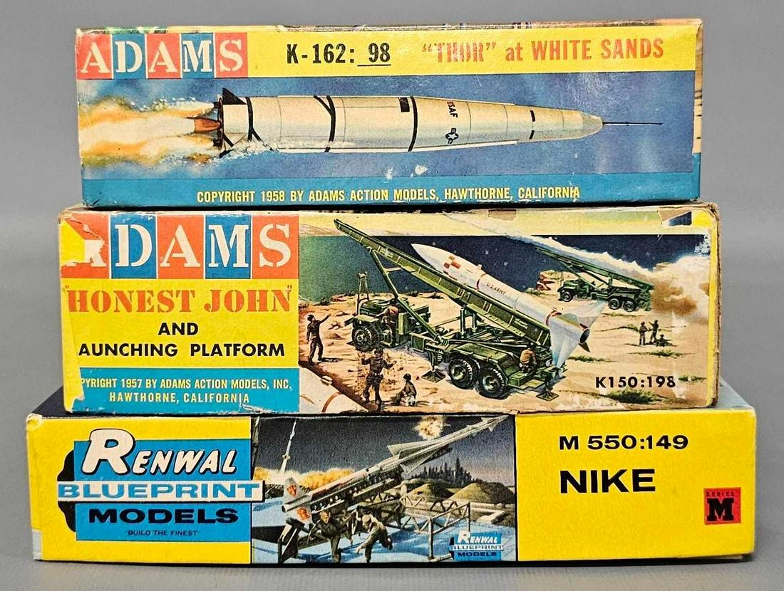Three Unbuilt Military Missile Plastic Model Kits In Original Boxes Auction