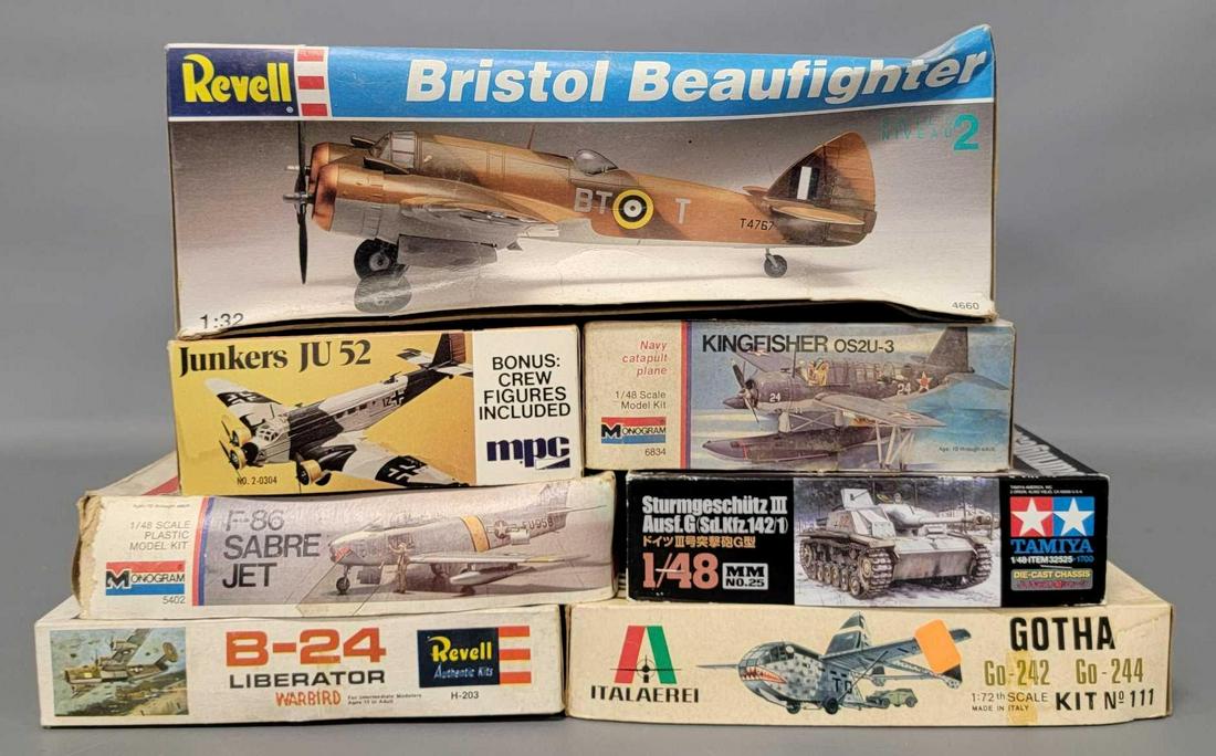 Seven Mixed Scale Unbuilt Mixed Manufacturer Model Kits Auction