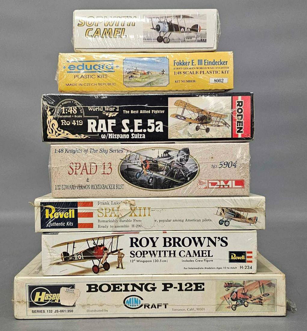 Seven Factory Sealed 1/48 Scale Mixed Wwi Era Prop Plane Model Kits Auction