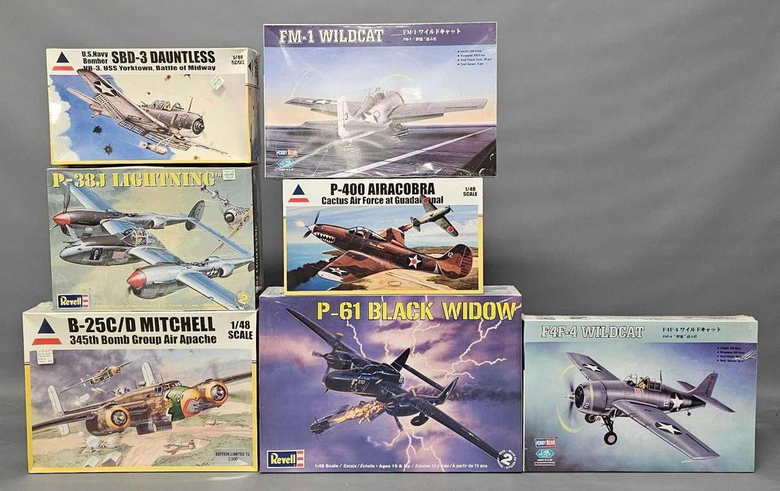 Seven Unbuilt Factory Sealed Wwii 1/35 Scale Ww11 Prop Plane Model Kits ...