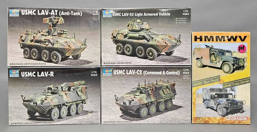 Five Unbuilt 1/72 Scale Modern Era Armor Kits