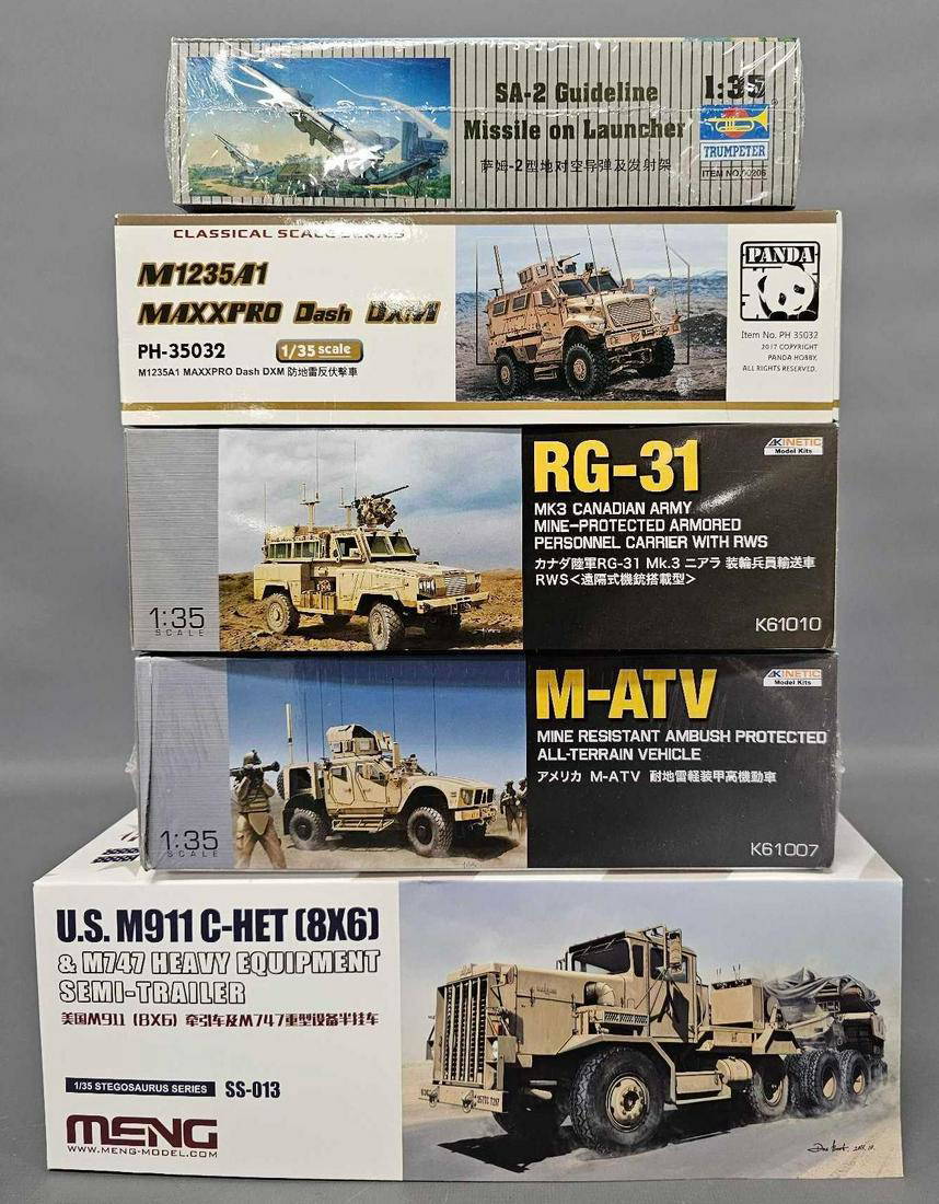 Five 1/35 Scale Mixed Manufacturer Unbuilt Model Kits Auction