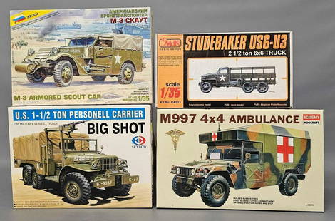 Three Unbuilt 1/35 Scale Wwii Era Armor Model Kits