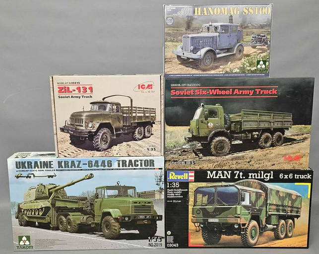 Five Unbuilt 1/35 Russian Model Kits Wwii To Modern Era