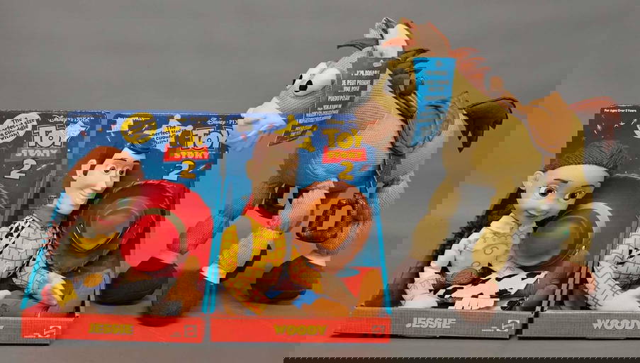 Three Mattel Toy Story 2 Plush Toys Woody Jessie Bullseye