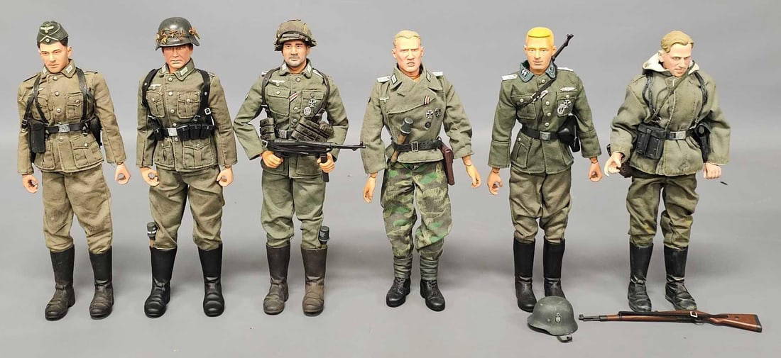 Six Dragon Or Other 1/6 Scale Wwii German Soldier Action Figures With ...