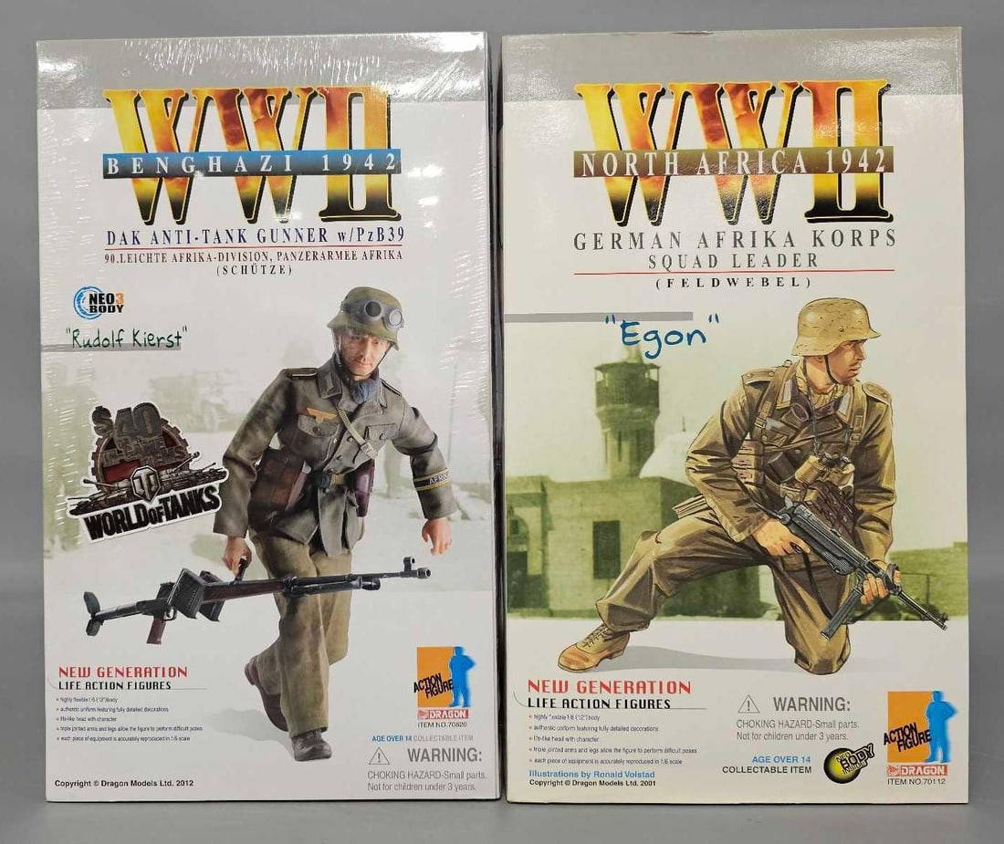 Two Dragon 1/6 Wwii German Action Figures In Original Boxes Auction
