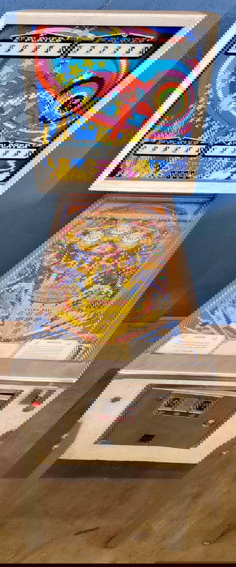 1970s Zaccaria Universe Pinball Machine Auction