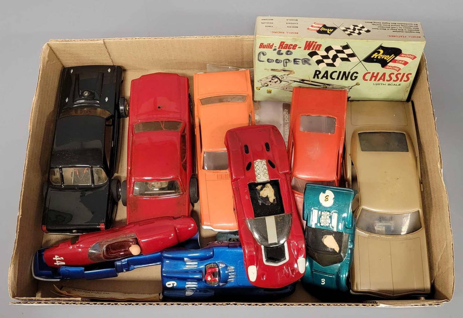 Group Of Vintage Used Slot Car Bodies And Three Brass Chassis Auction