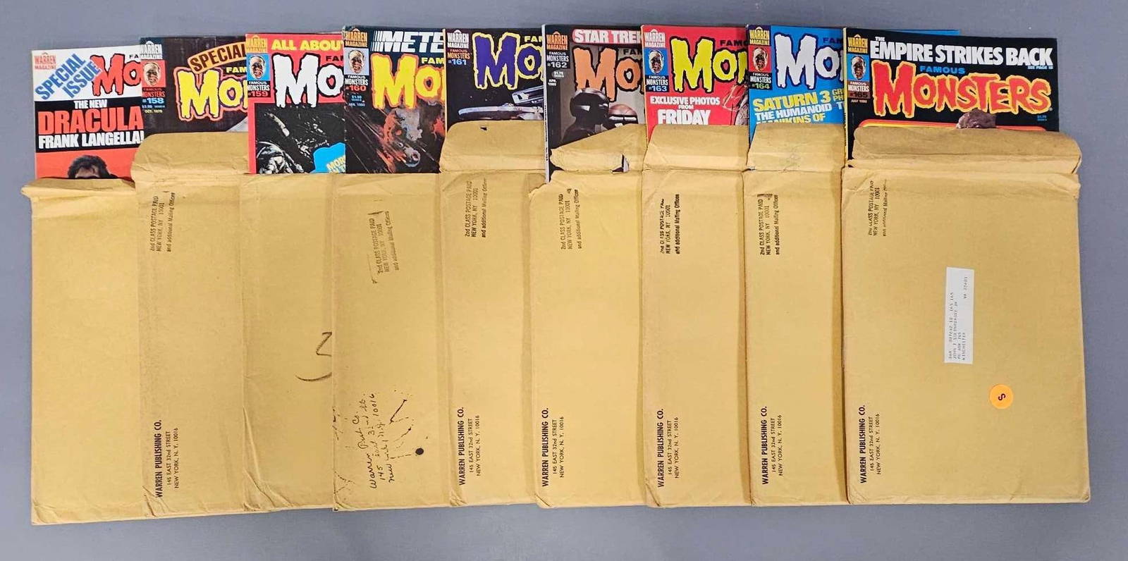 Nine Famous Monsters Of Filmland Magazines In Original Mailing ...