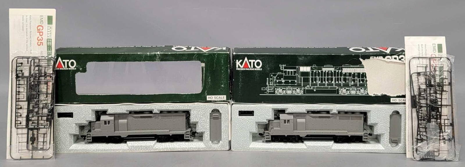 Two Kato Ho Scale Undecorated Gp35 Diesel Locomotives In Original Boxes ...