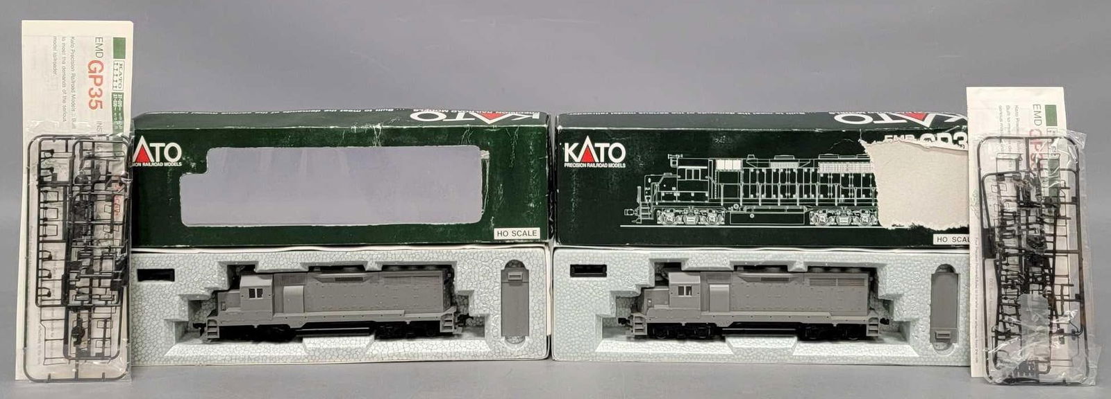 Two Kato Ho Scale Undecorated Gp35 Diesel Locomotives In Original Boxes Auction