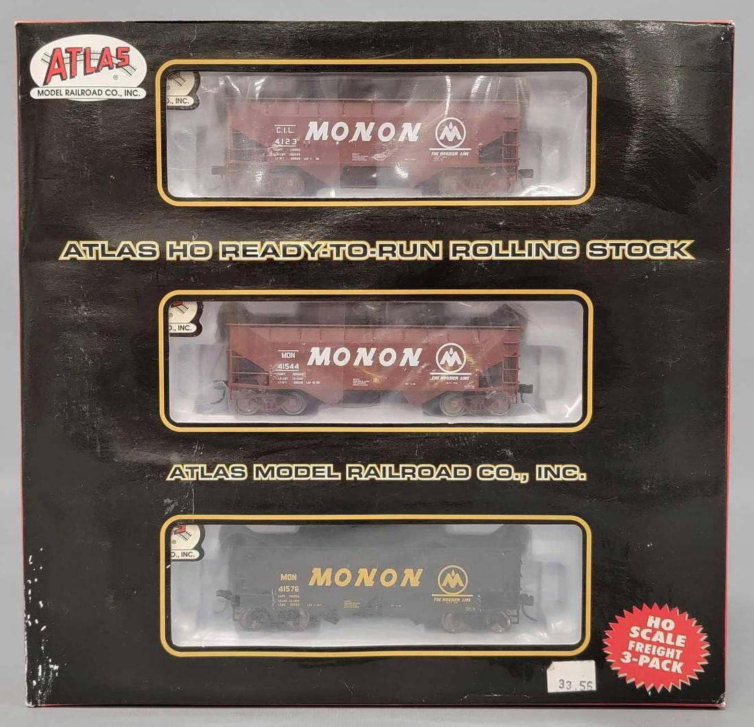 Atlas Ho Scale Monon Offset Side Hopper With Flat End 3 Pack In ...