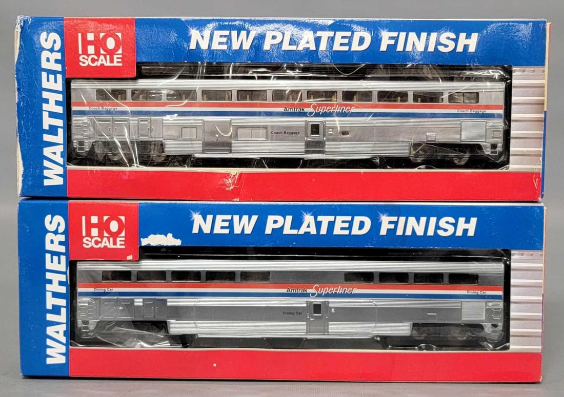 Two Walthers Ho Scale Amtrak Superliner I Phase Iii Plated Finish ...