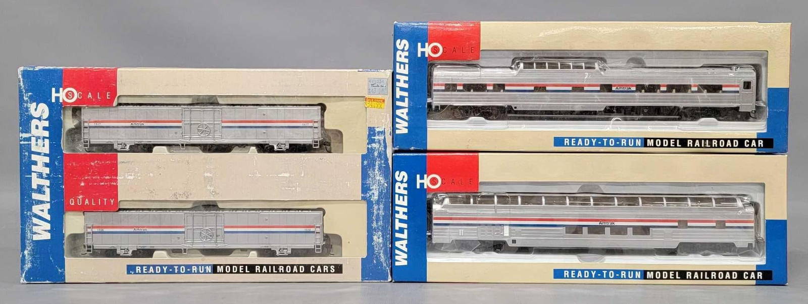 Four Walthers Ho Scale Amtrak Phase 3 Passenger Cars In Original Boxes ...