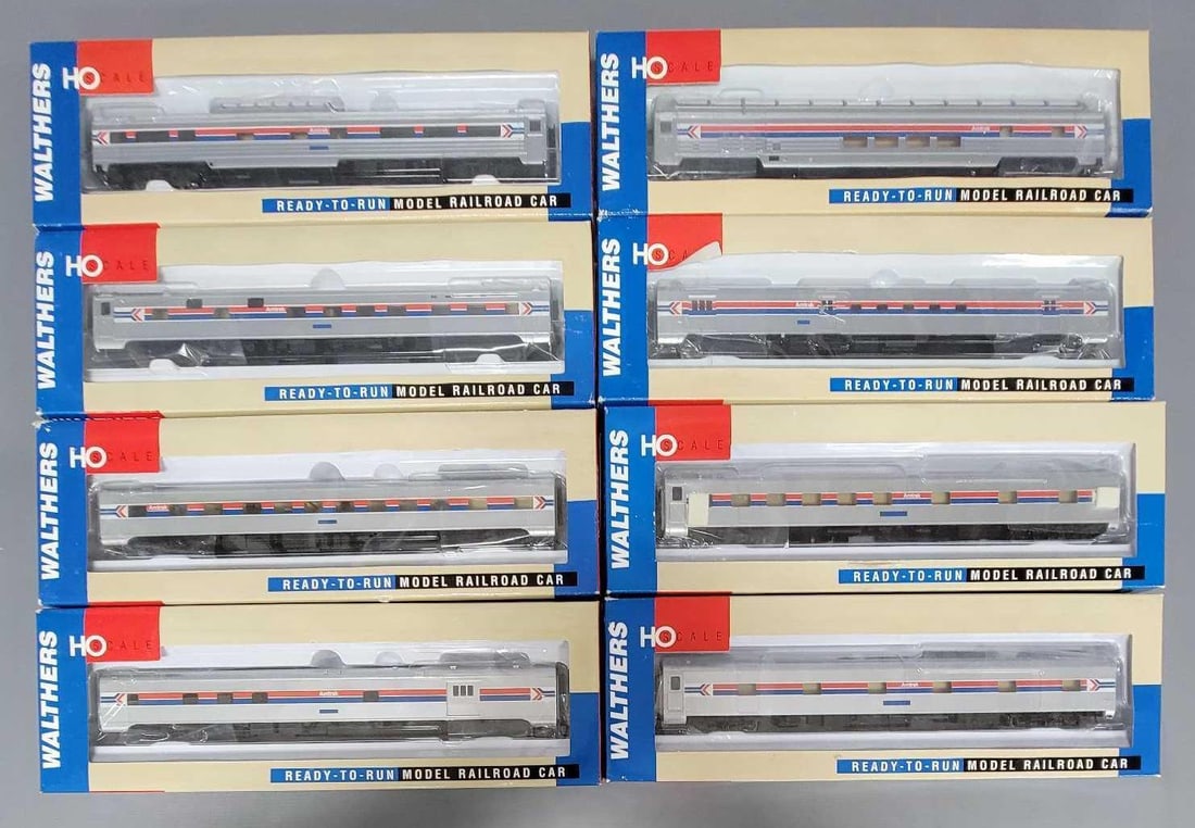 Eight Walthers Ho Scale Amtrak Phase 1 Passenger Cars In Original Boxes ...