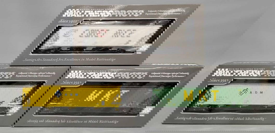 Three Walthers Proto Ho 58' Evans 4780 Cu Ft 3 Bay Covered Hoppers In ...