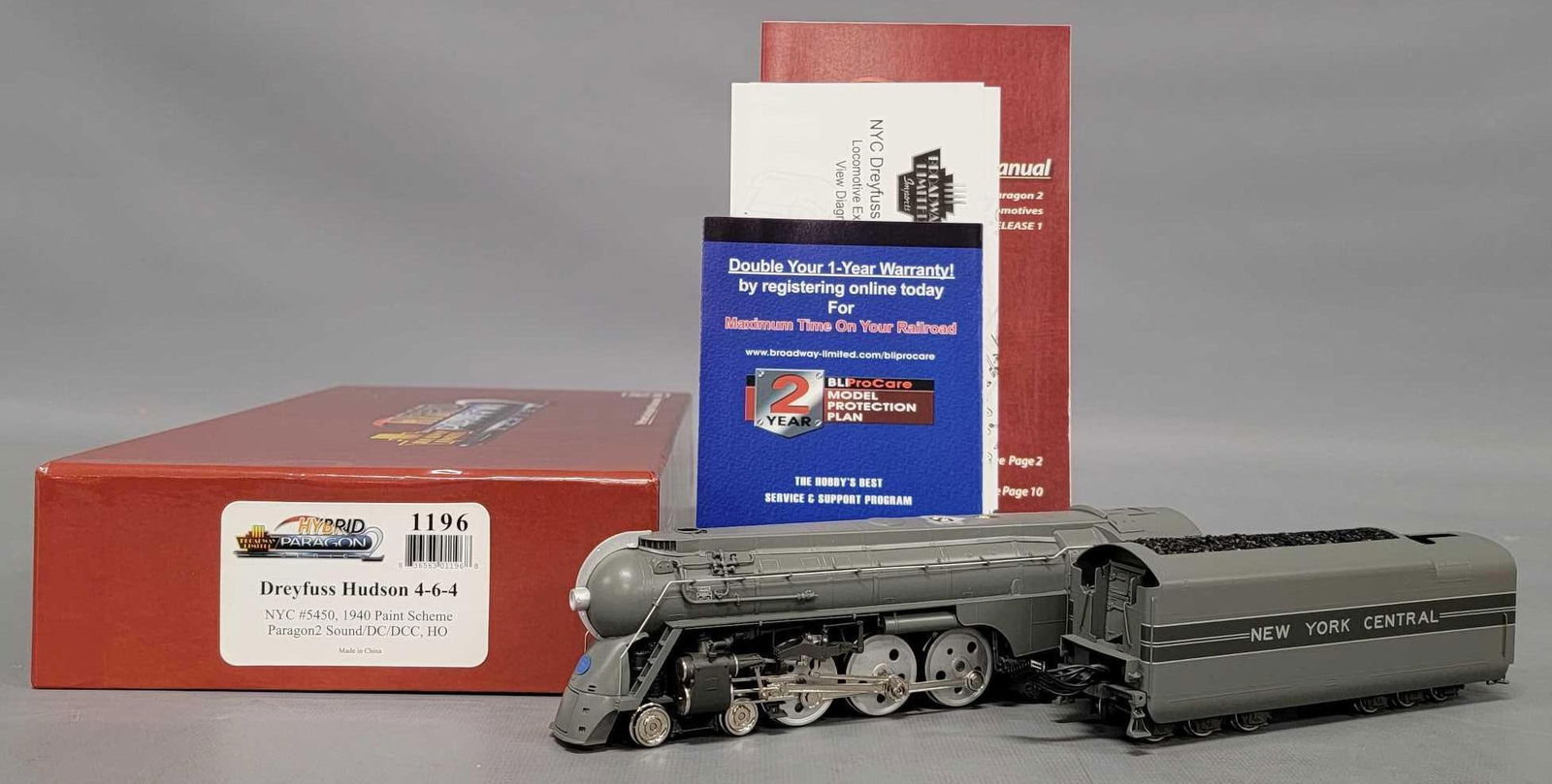 Broadway Limited Ho Scale #5450 Dreyfuss 4-6-4 Hudson Steam Locomotive ...