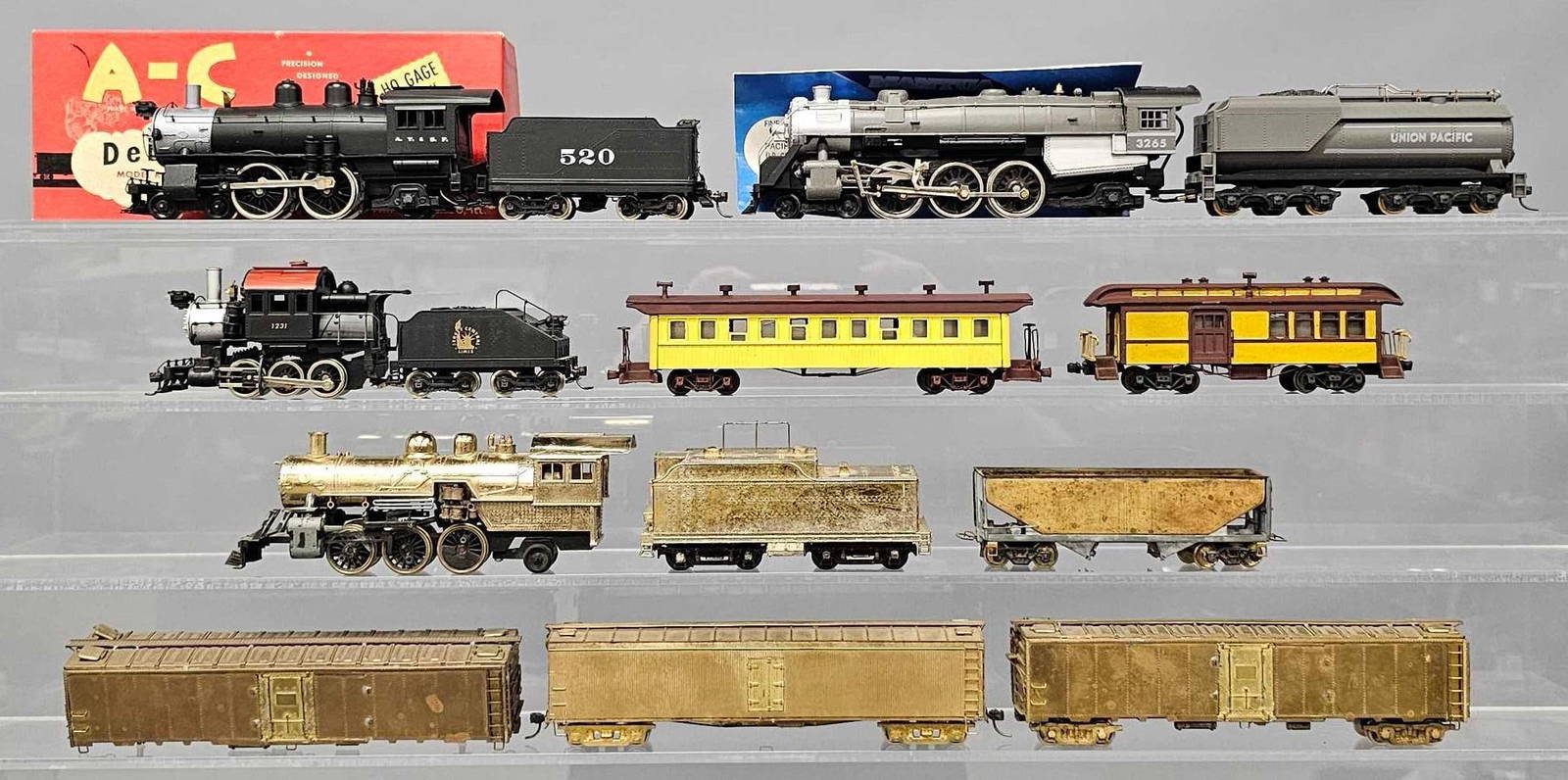 Mixed Group Of Vintage Ho Scale Trains In Brass Die Cast And Plastic ...