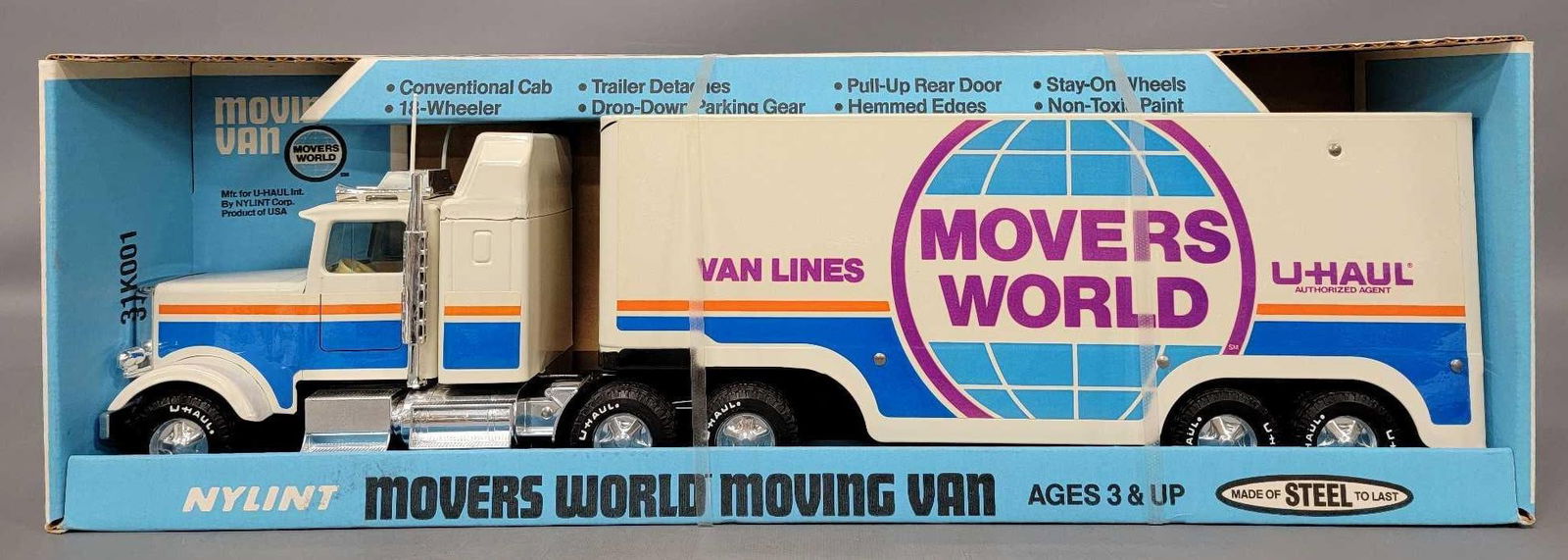 Nylint Pressed Steel U Haul Movers World Moving Van In Original Box