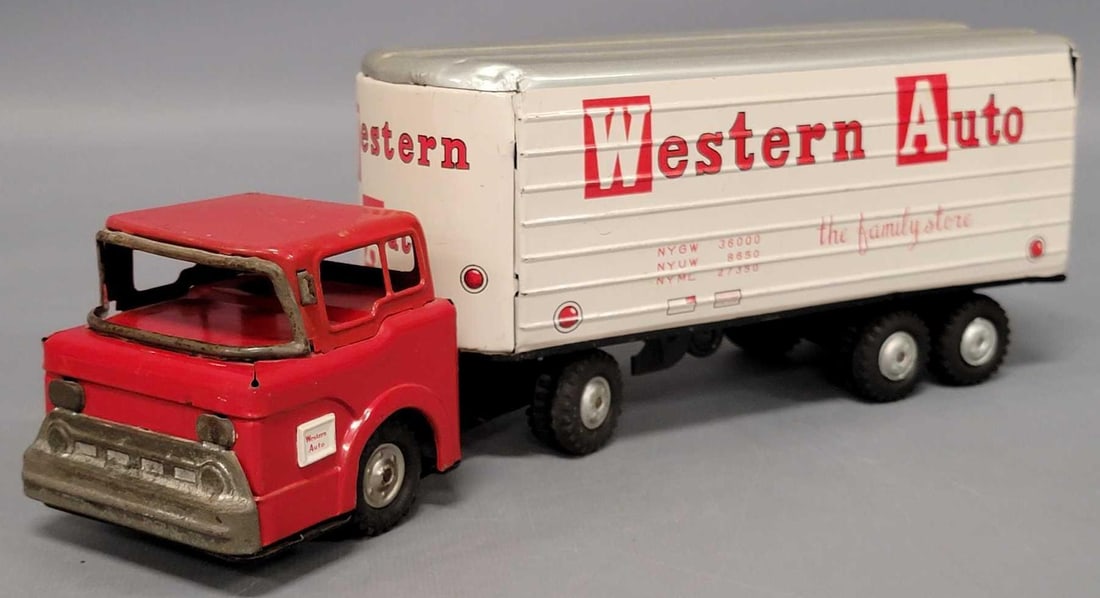Marx Linemar Japan Tin Western Auto Semi Truck And Trailer