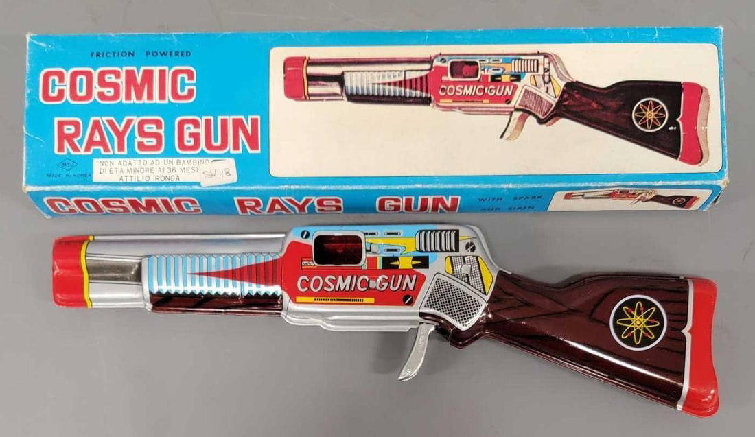 Mtu Korea Tin Lithographed Cosmic Ray Gun In Original Box Auction