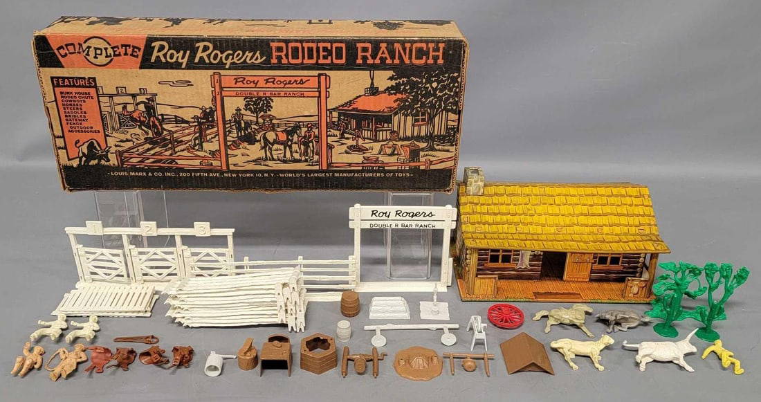 Marx Roy Rogers Rodeo Ranch Playset In Original Box 3985 Auction