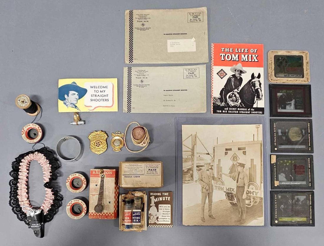 Great Group Of Tom Mix Collectibles Including Coming Attractions Slides ...