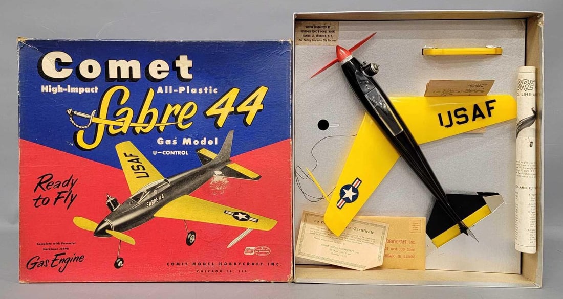 Mint Unfired Comet Sabre 44 Control Line Airplane In Original Box Auction