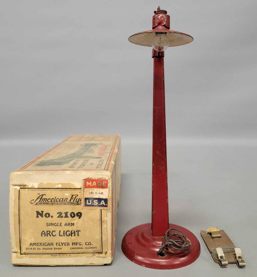 American Flyer Prewar 2109 Red Arc Light Accessory In Original Box Auction