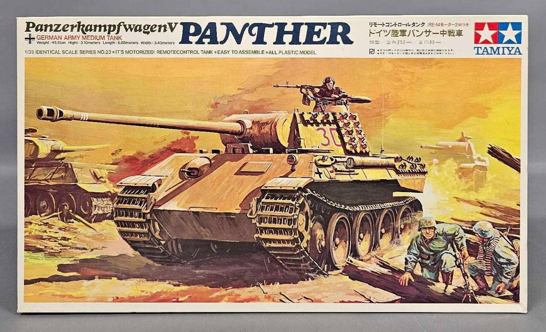 1:35 Tamiya Panther German Army Medium Tank Motorized Kit 698 Auction