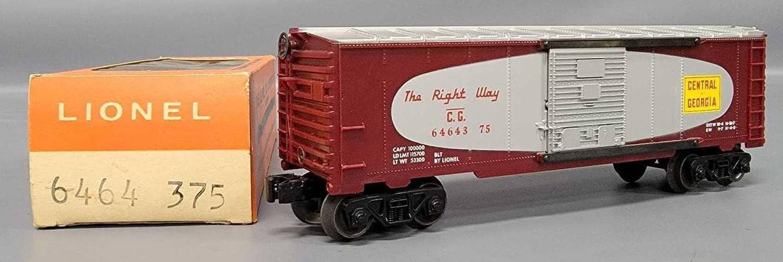 Unrun Lionel Postwar O 6464 375 Central Of Georgia Box Car In Original Box