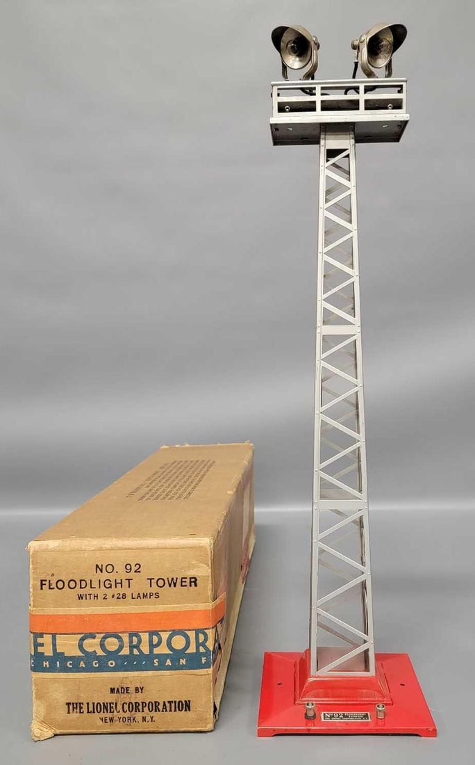 Lionel Prewar Standard Gauge Red And Silver 92 Floodlight Tower In ...