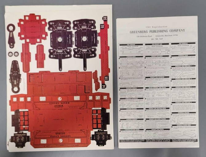 1981 Greenberg Reproduction Lionel Paper Train