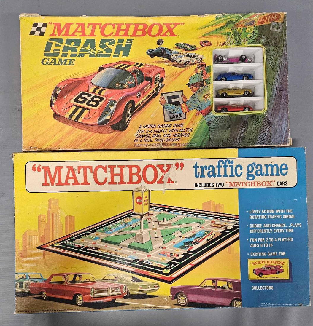 Group Of Two Matchbox Crash Game And Matchbox Traffic Game In Original ...