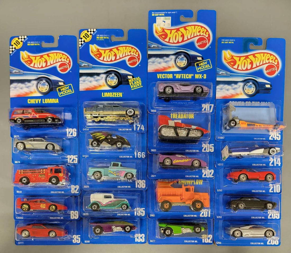 Twenty Hotwheels Blue Card Cars In Original Blister Packs Auction