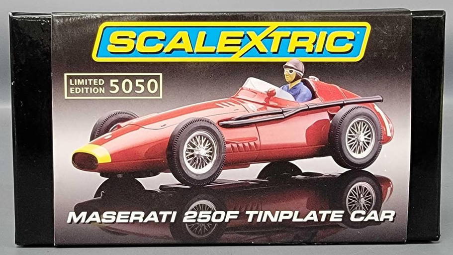 Scalextric Maserati 250f Tinplate Slot Car In Original Box