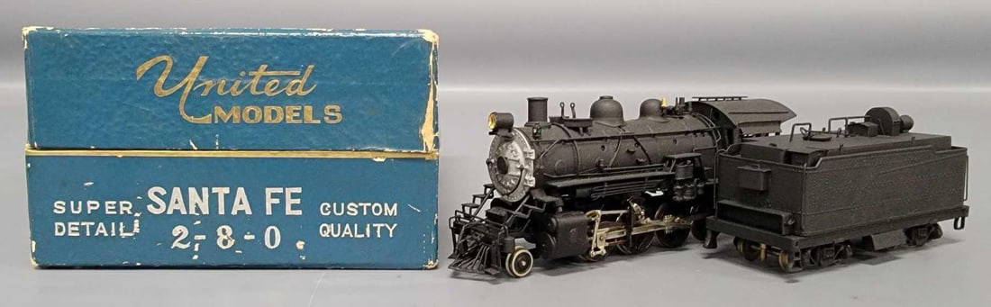 United Ho Scale Brass Santa Fe Super Detail Santa Fe 2-8-0 Steam ...