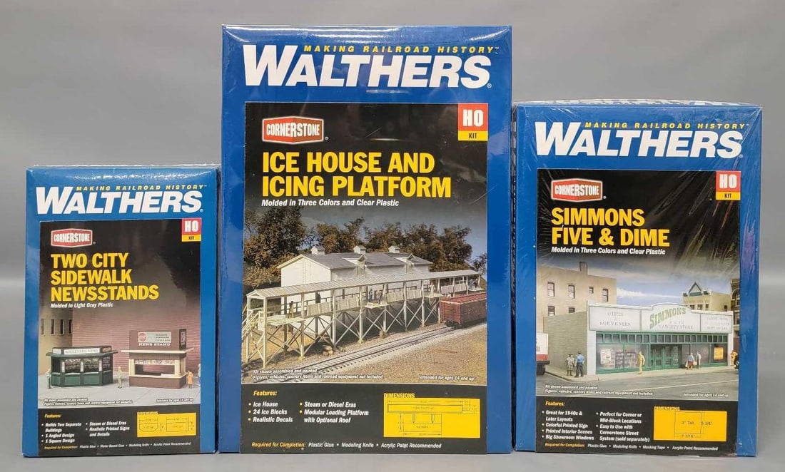 Three Factory Sealed Walthers Cornerstone Building Kits In Original ...