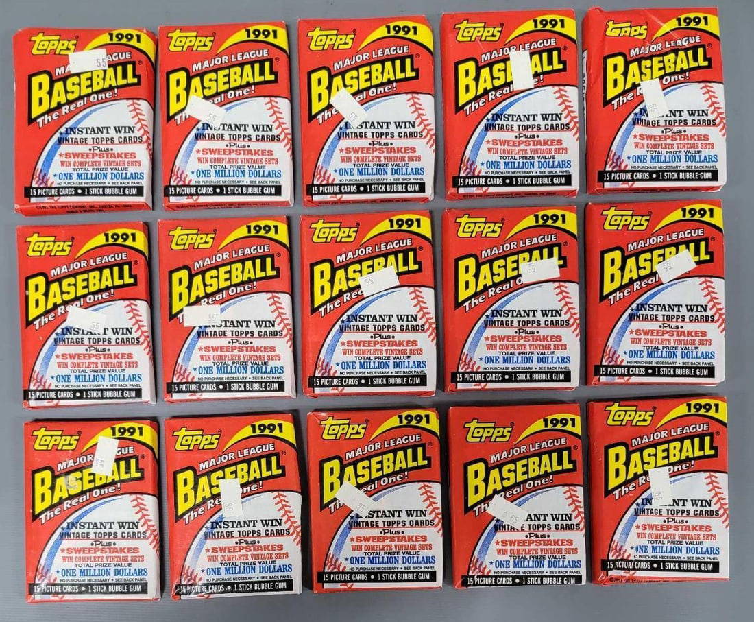 Fifteen 1991 Topps Wax Packs Auction