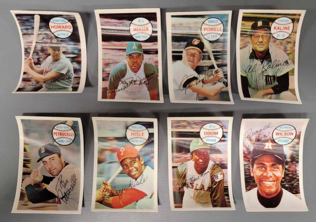 Eight Nice 1970 Kelloggs 3d Baseball Cards Reggie Jackson Auction