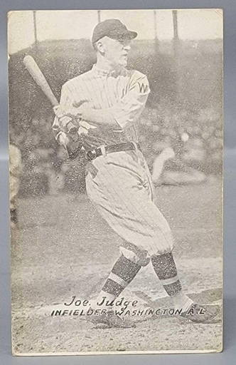 1921 Exhibits Series W461 Joe Judge Baseball Card