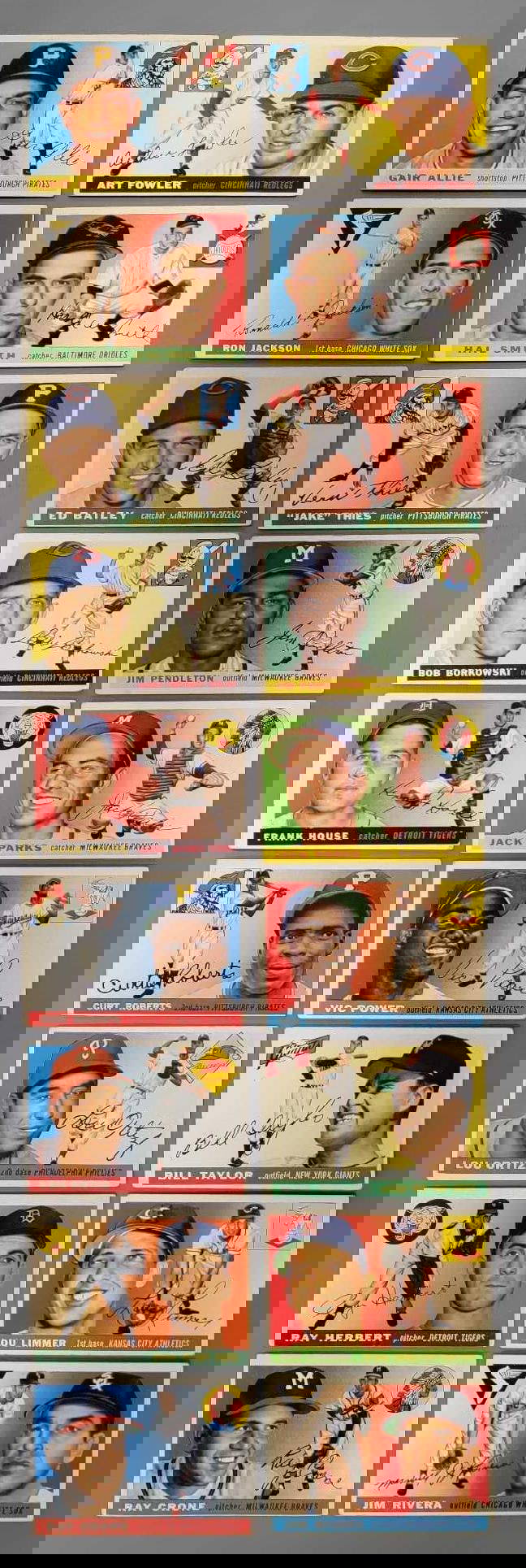 Eighteen 1955 Topps Baseball Cards Commons Auction