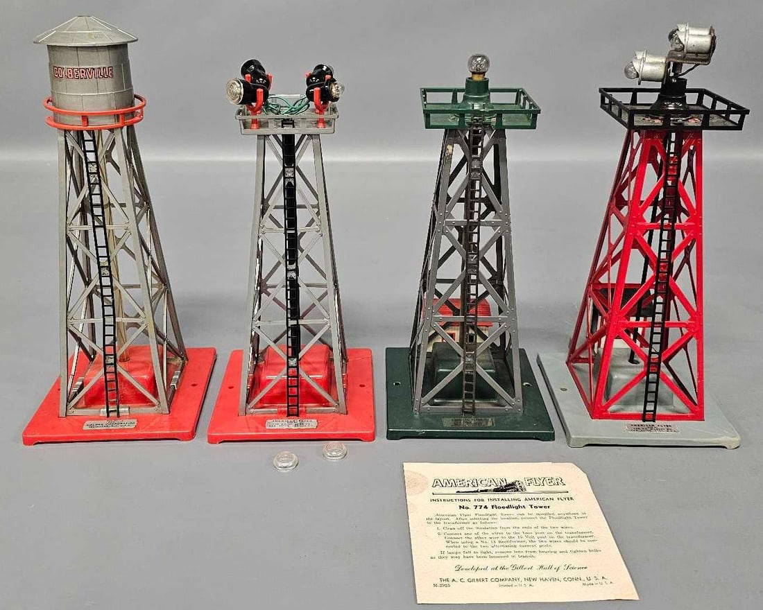 Four American Flyer And Colber Tower Accessories Auction