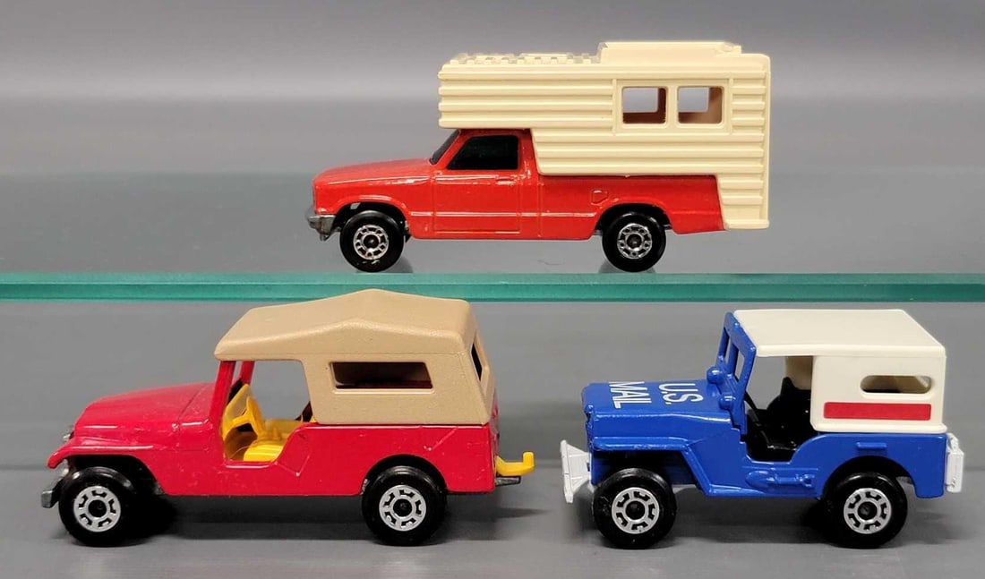 Three Matchbox Superfast Jeeps And Camper Auction